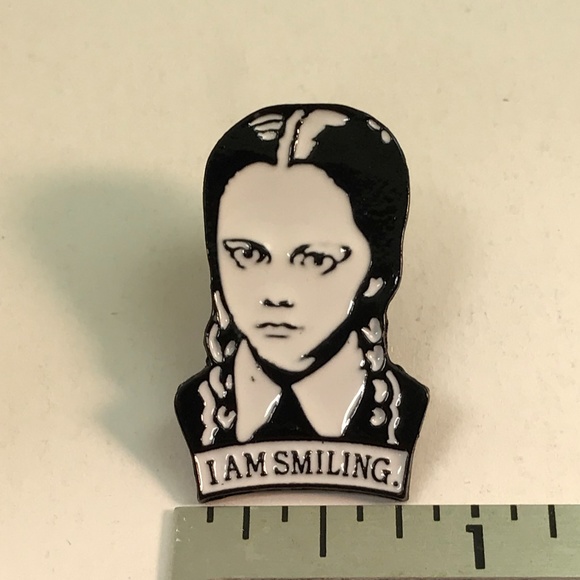 Jewelry | I Am Smiling Wednesday Addams Pin Brooch | Poshmark